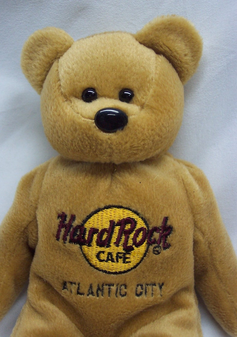 Vintage Hard Rock Cafe ATLANTIC CITY Isaac Beara Teddy Bear 8" Bean Bag ...