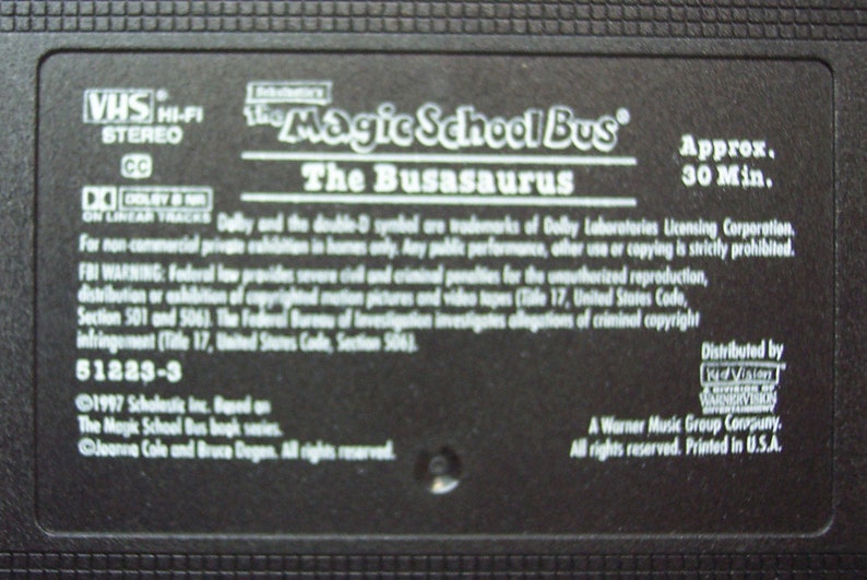 Vintage Scholastic's the Magic School Bus THE BUSASAURUS Dinosaur Vhs ...