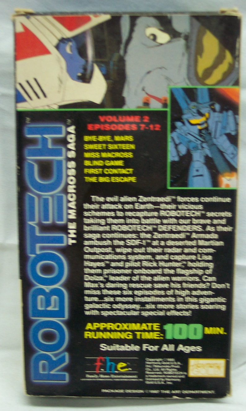 Vintage ROBOTECH the Macross Saga Volume 2 Episodes 7-12 Vhs - Etsy