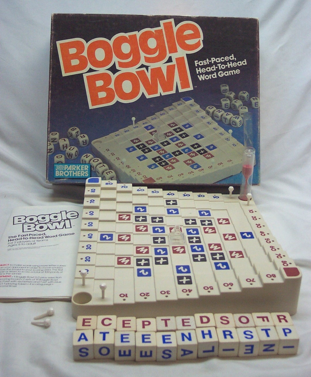Vintage 1987 Parker Brothers BOGGLE BOWL Head to Head Word GAME ...