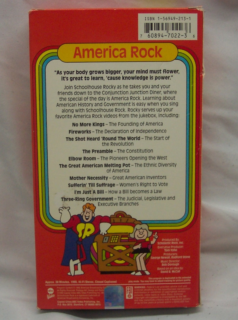 Vintage School House Rock AMERICA ROCK Vhs Video 1995 - Etsy