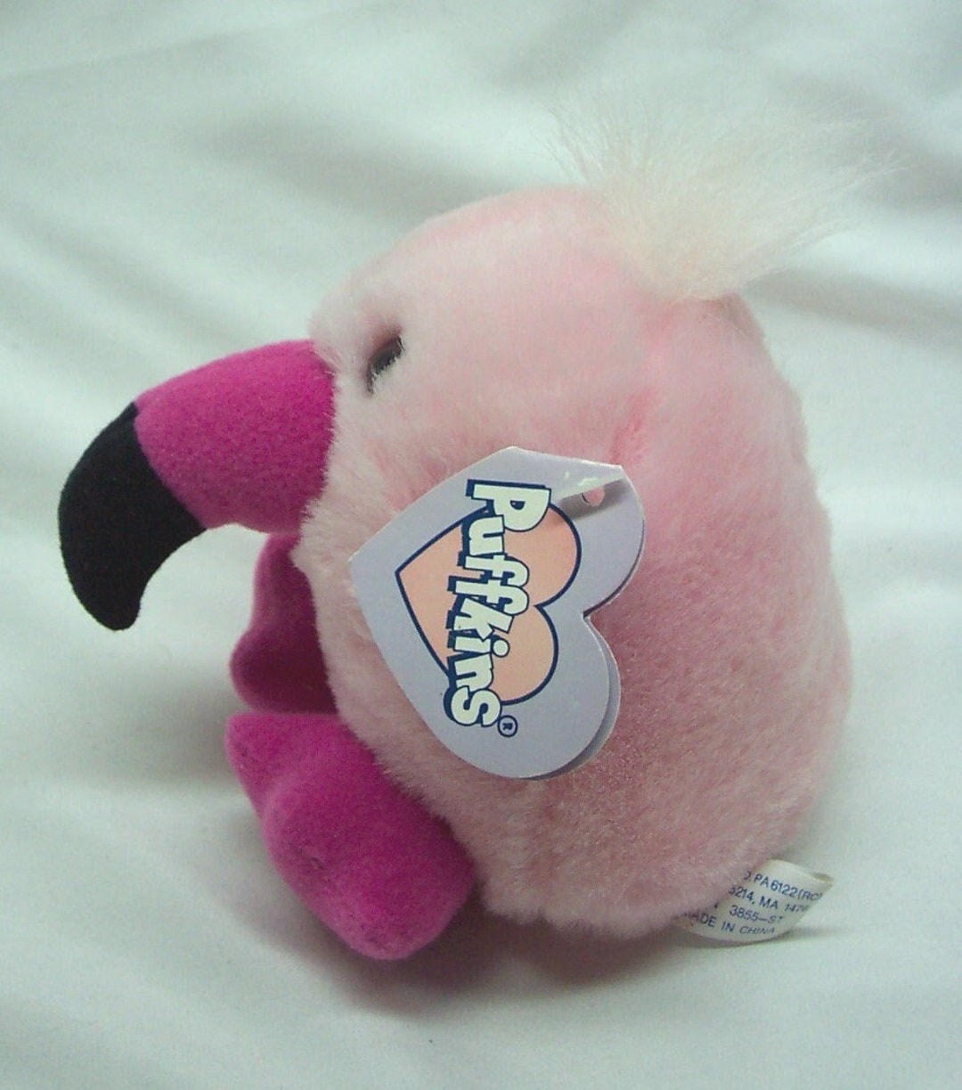Vintage 1994 Puffkins Pink FLO FLAMINGO 4" Plush Stuffed Animal Toy ...