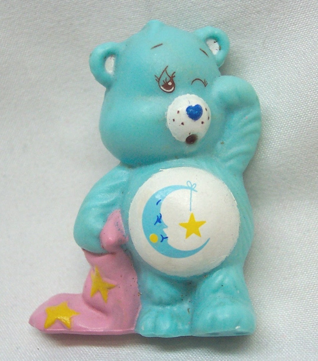 Vintage 1983 the Care Bears Blue SLEEPY BEDTIME BEAR 2 Pvc Toy Figure ...