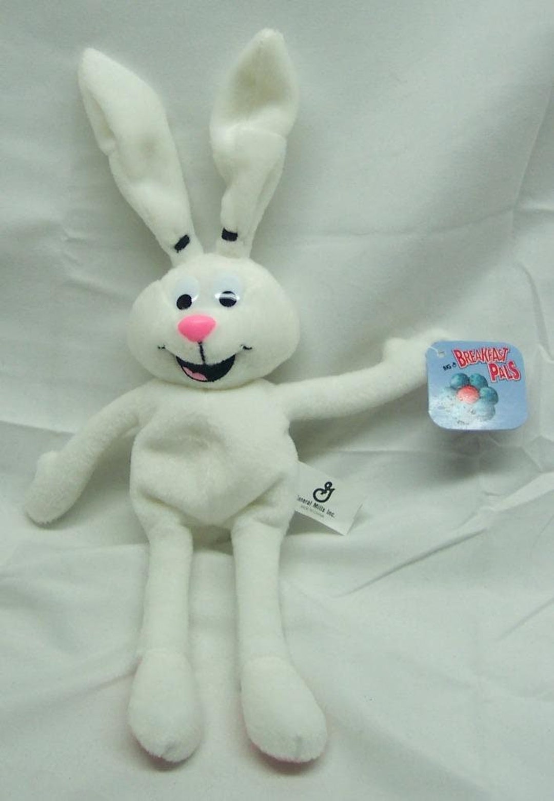 Vintage 1998 General Mills Breakfast Pals WHITE TRIX RABBIT 8" Bean Bag ...
