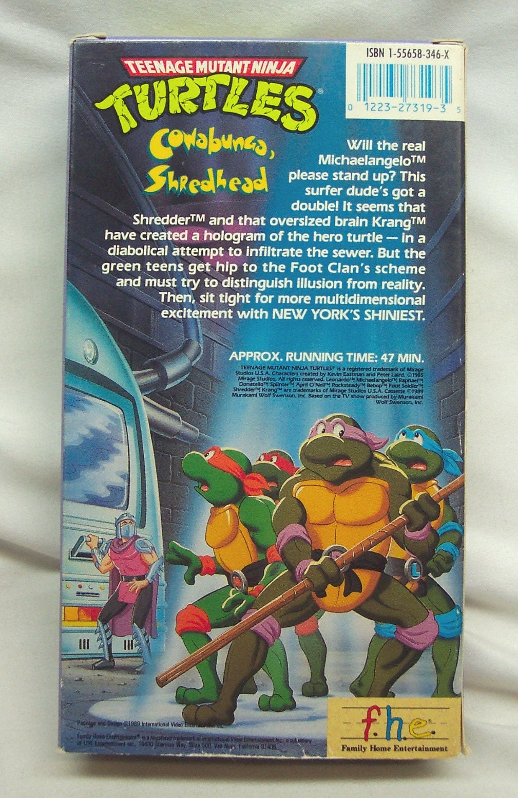 Vintage 1989 Teenage Mutant Ninja Turtles COWABUNGA, SHREDHEAD VHS ...