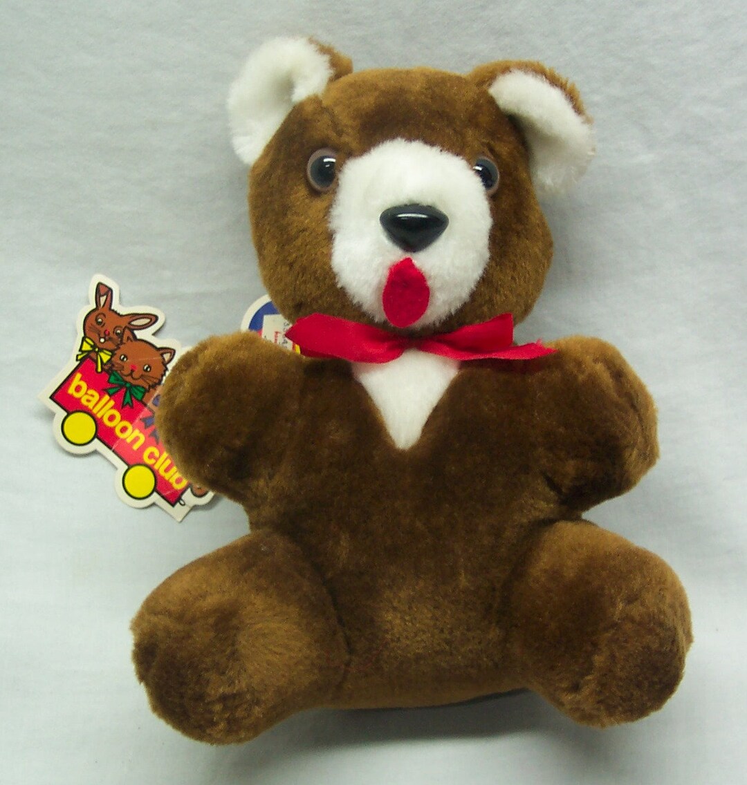Antique Vintage HESS'S Balloon Club Brown TEDDY BEAR 8" Plush Stuffed ...