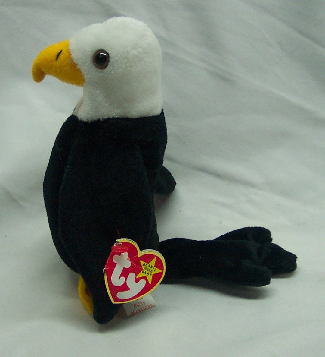 Vintage TY BALDY Bald Eagle 6" Bean Bag Stuffed Animal Toy 1990's 1996 ...