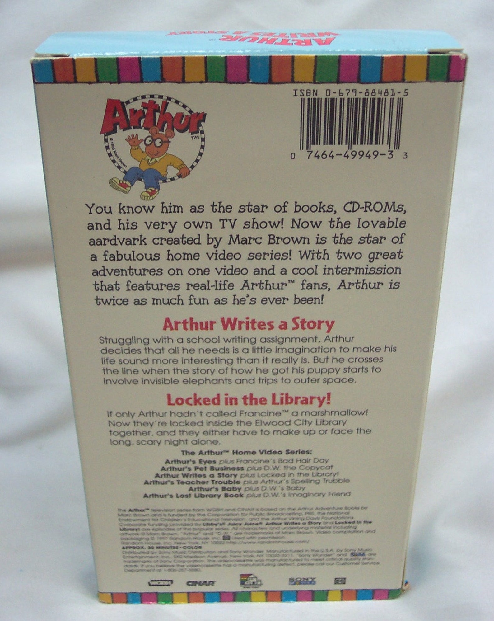 Vintage 1999 Marc Brown ARTHUR Arthur Writes A Story Animated VHS Video ...