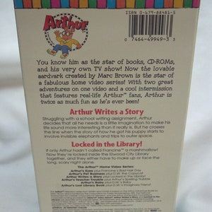 Vintage 1999 Marc Brown ARTHUR Arthur Writes A Story Animated VHS Video ...
