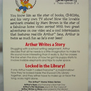 Vintage 1999 Marc Brown ARTHUR Arthur Writes A Story Animated VHS Video ...