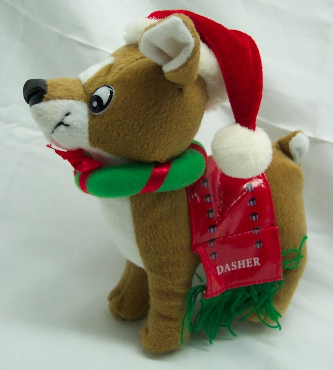 Vintage Santa's Reindeer DASHER THE REINDEER Plush Stuffed Animal Toy ...