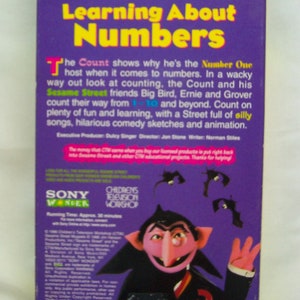 Vintage Sesame Street Sesame Street LEARNING ABOUT NUMBERS Vhs Video ...