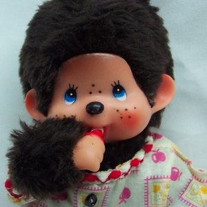 Vintage Sekiguchi Monchichi Moneky Doll in Shirt 7" Plush STUFFED ...