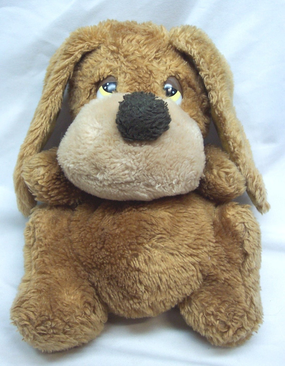 Vintage Russ SAMUEL Brown PUPPY DOG Hand Puppet 10" Plush Stuffed ...