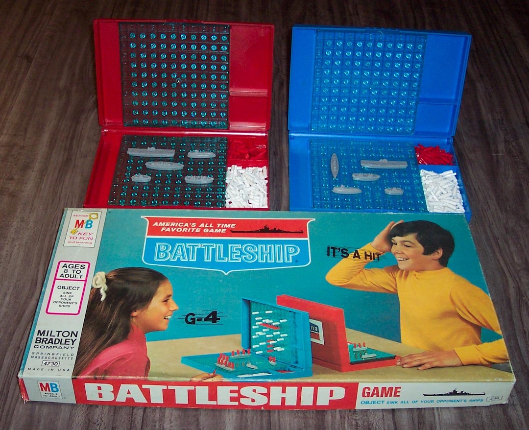 Vintage 1971 BATTLESHIP Naval Combat Board Game 4730 Complete With ...