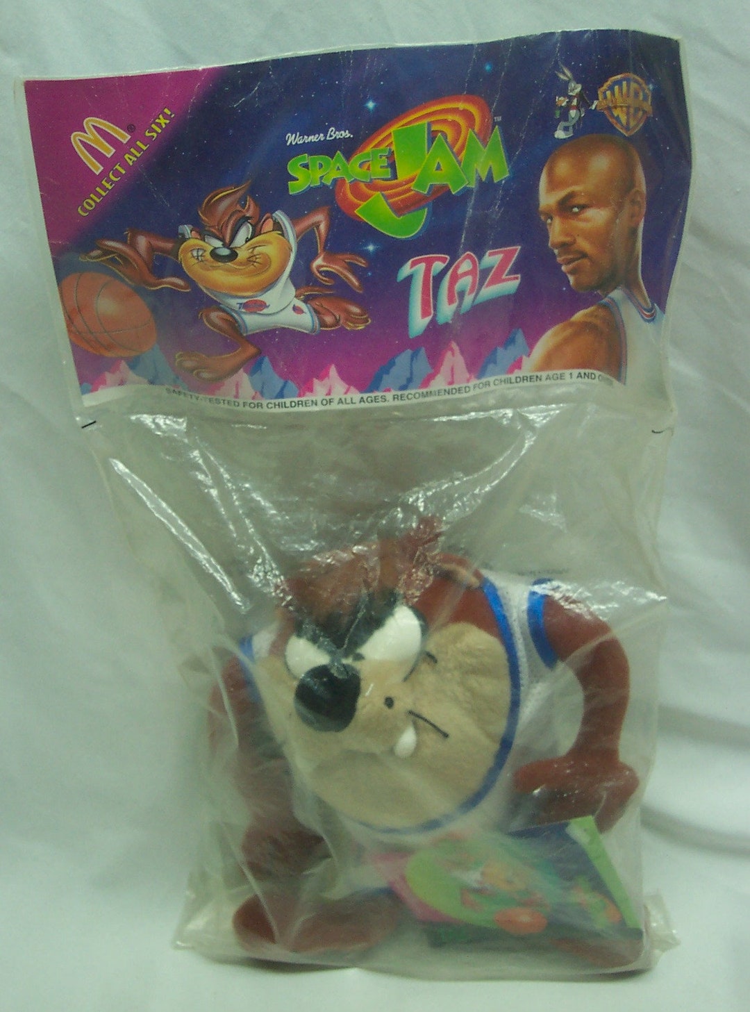 Vintage 1996 Space Jam WB BASKETBALL Player TAZ Tasmanian Devil Tune ...