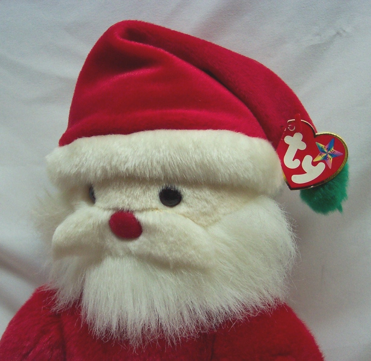 Vintage TY Beanie Buddy SANTA CLAUS 15" Plush Stuffed Animal Toy 2000 ...