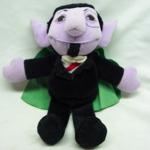Vintage 1997 Tyco Sesame Street THE COUNT 7 Bean Bag Stuffed Animal Toy ...