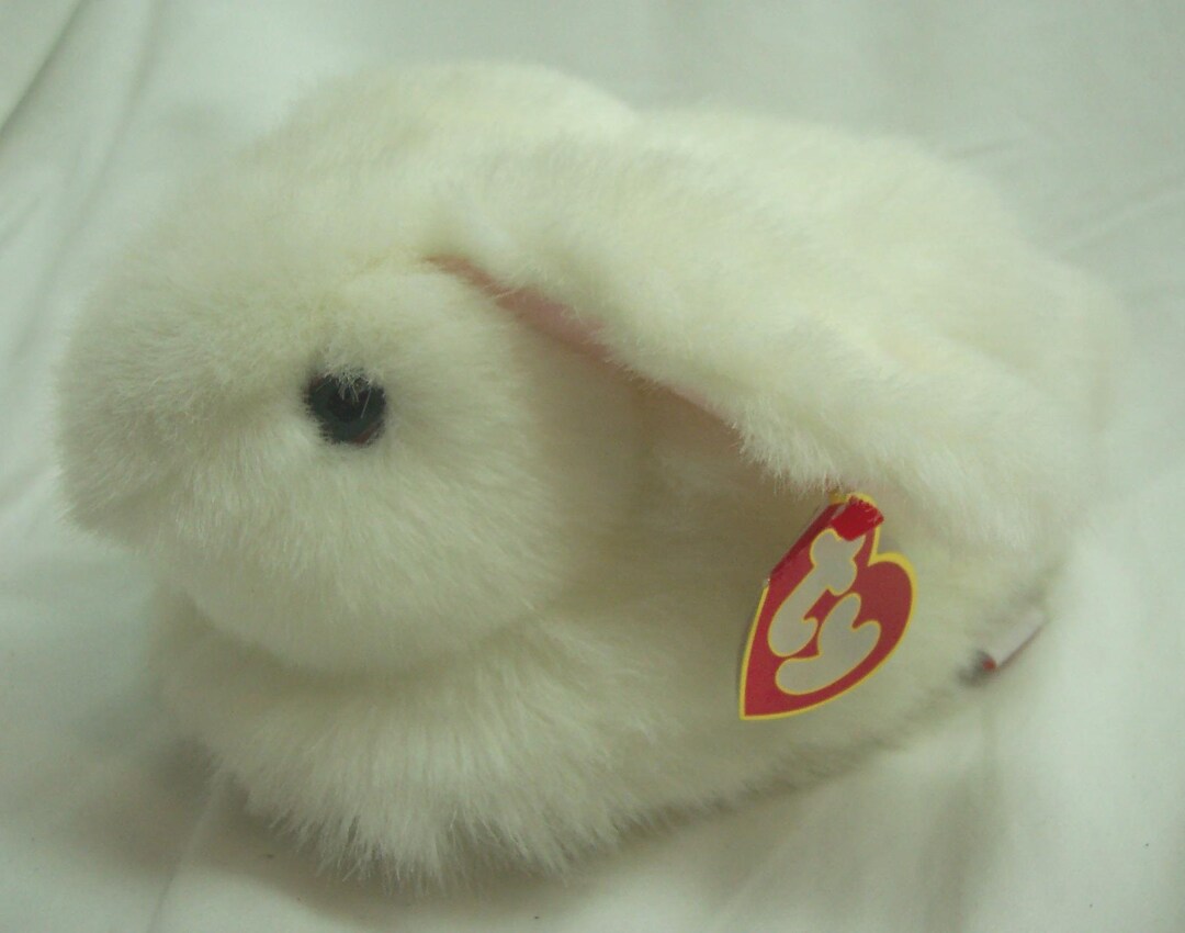 Vintage 1993 TY Classic NIBBLES White Bunny RABBIT 8" Plush Stuffed ...