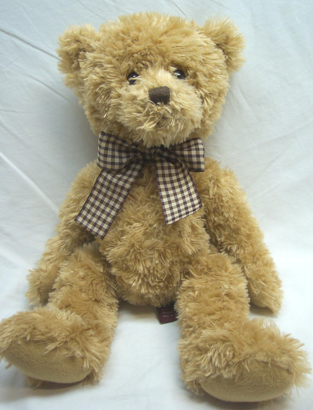 Vintage Bearington Collection Teddy Bear Sitting W/ Brown Bow 11" Plush ...