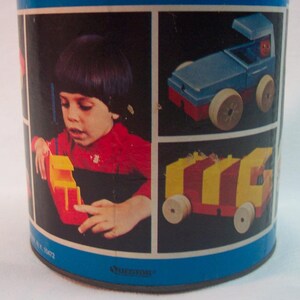 ANTIQUE Wooden Vintage the Original TINKERTOY CONSTRUCTION Building Toy Set W/ Can 115 Pieces - Etsy