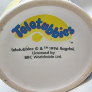 Vintage 1998 TELETUBBIES Yellow Laa Laa 3" Children's Ceramic MUG Cup ...