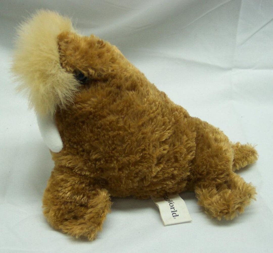 Vintage Sea World Tan WALRUS 6" Bean Bag Stuffed Animal Toy 1990's Sea ...