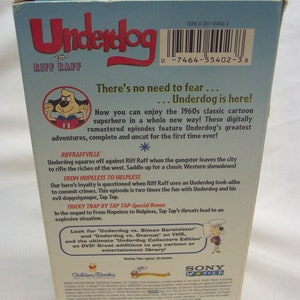 Vintage UNDERDOG Vs RIFF RAFF 1960s Cartoon Vhs Video 2000 Remastered ...