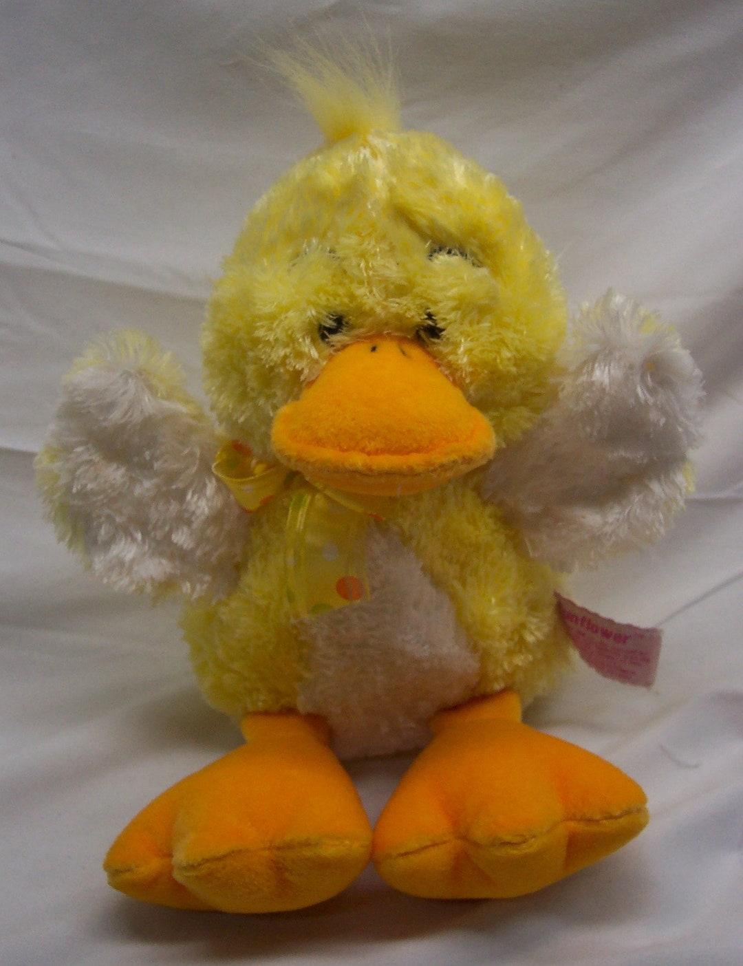 Vintage RUSS Soft Yellow SUNFLOWER DUCK 9" Plush Stuffed Animal Toy ...