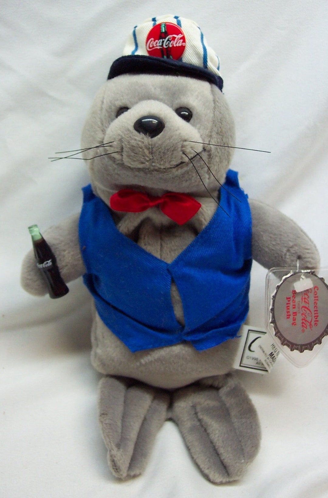 Coca-cola COKE Cute SODA JERK Seal With Scarf 8" Bean Bag Stuffed ...