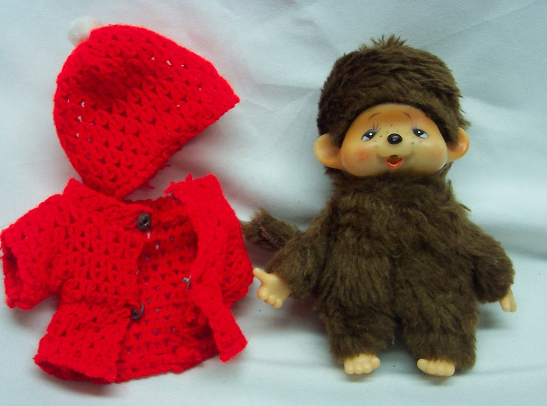 Vintage Sekiguchi Monchichi Moneky Doll in Shirt 7" Plush STUFFED ...