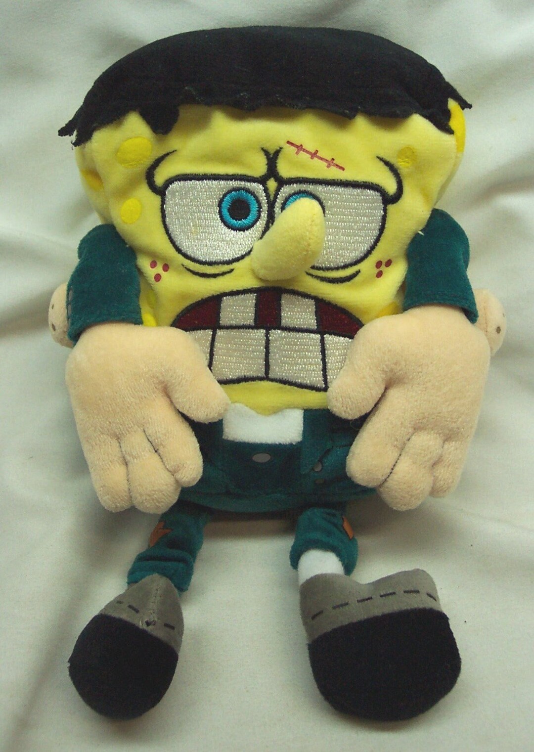 Vintage 2004 Nickelodeon TY SPONGEBOB FRANKENSTEIN 9" Bean Bag Stuffed ...
