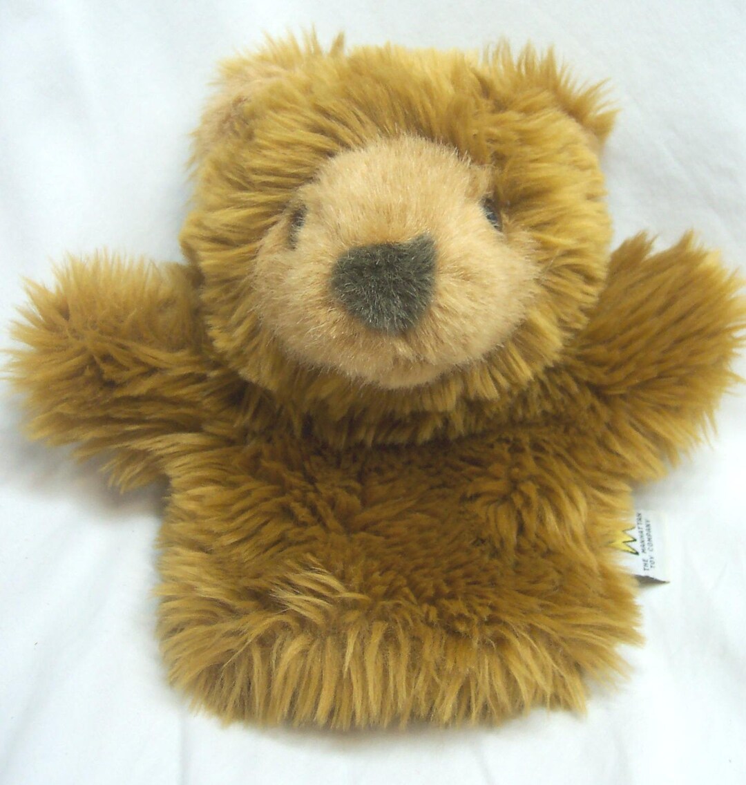Vintage 1998 Manhattan Toy FUZZY BEAR Hand Puppet Plush Stuffed Animal ...