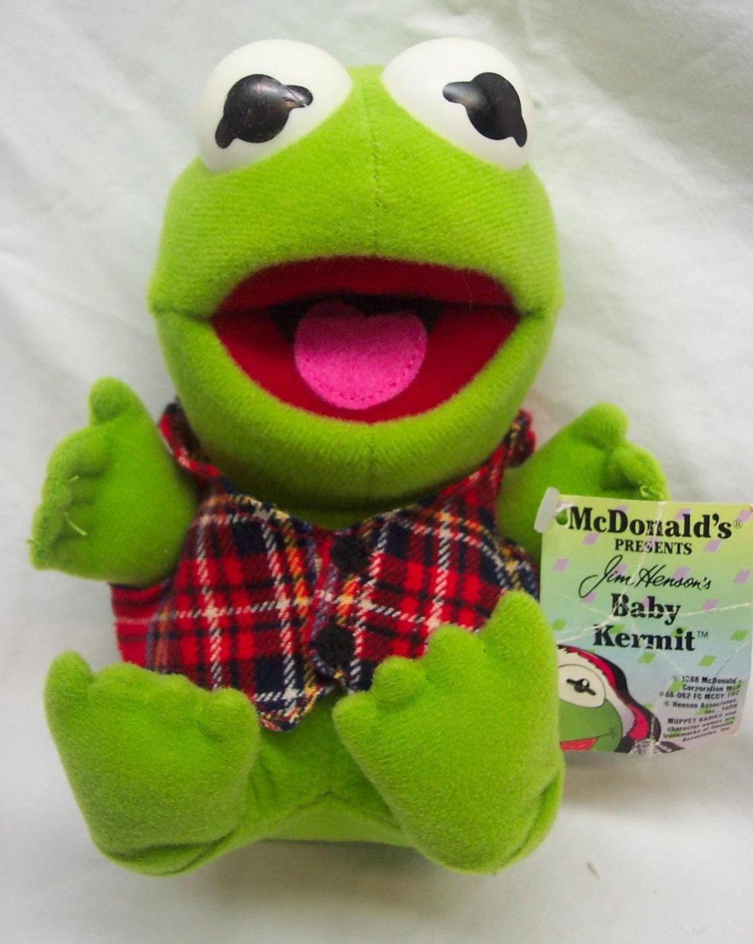 Vintage Jim Henson the Muppets Muppet Babies KERMIT THE FROG 8 Plush ...
