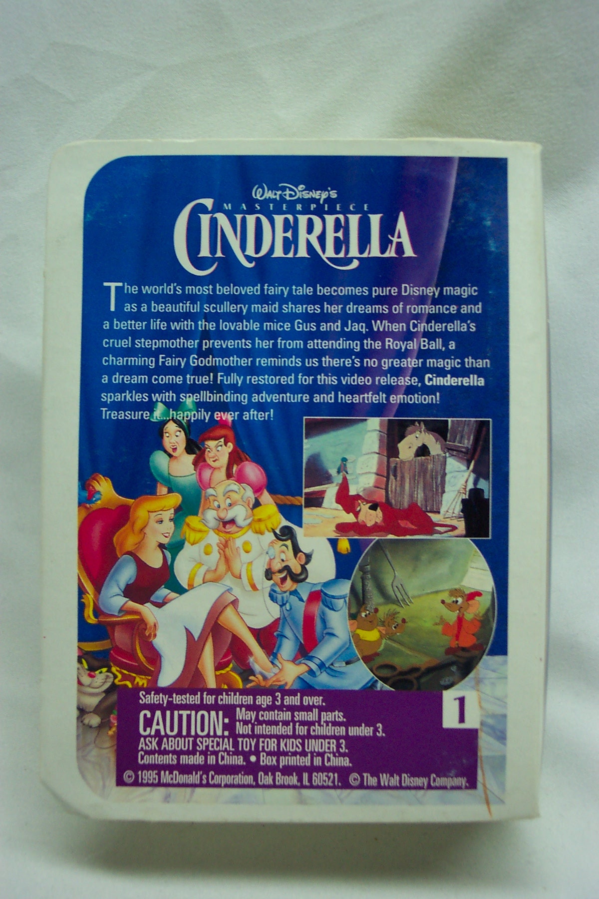 Vintage 1995 Walt Disney CINDERELLA 4" Plastic Action Figure Toy 1990's ...