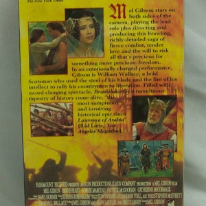 BRAVEHEART VHS Video Classic NEW in Shrink Wrap Mel Gibson 1995 - Etsy