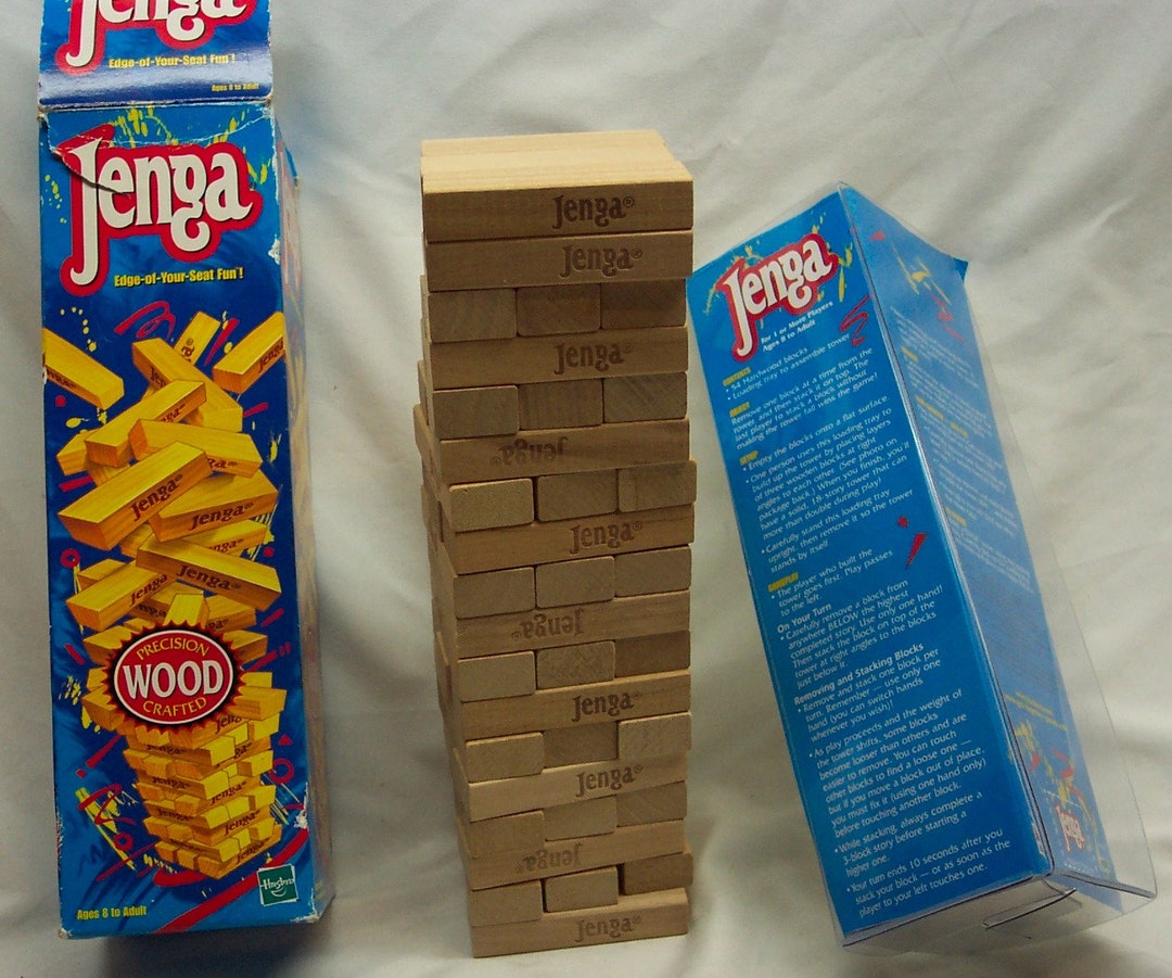 Vintage 2000 Milton Bradley Original JENGA Game Wood Blocks Tower ...