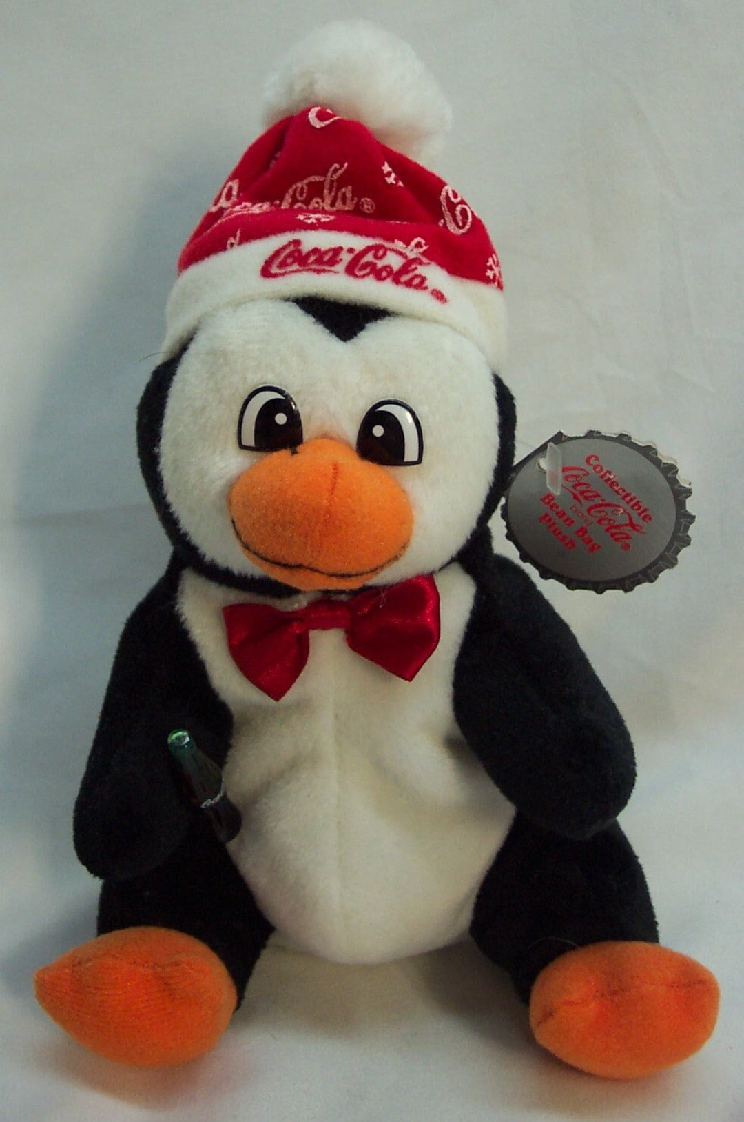 Coca-cola COKE Cute PENGUIN With Christmas Santa Winter Hat 6" Bean Bag ...