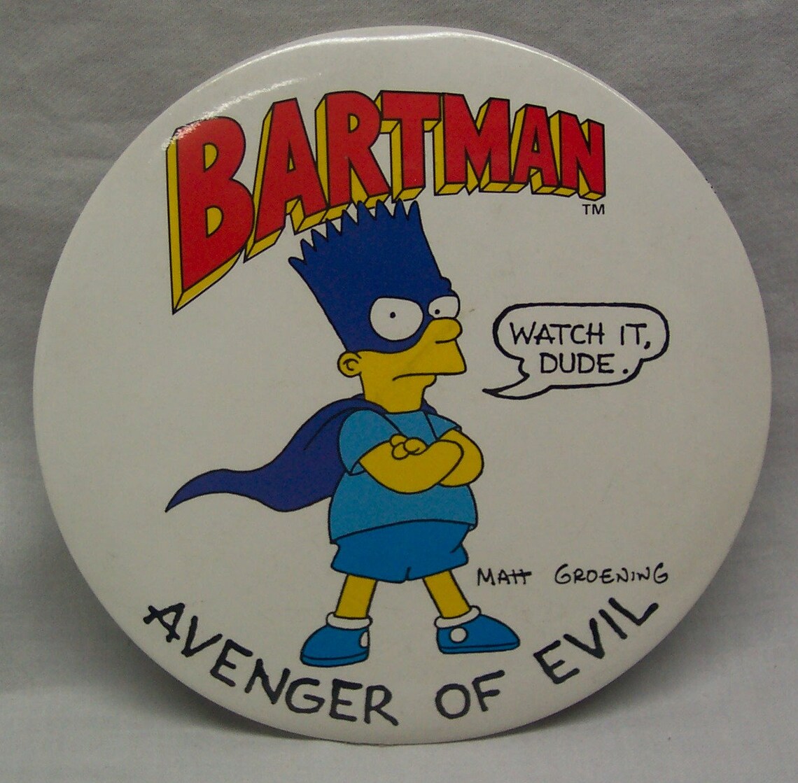 1989 the Simpsons BARTMAN Bart Simpson 6 Large Metal - Etsy