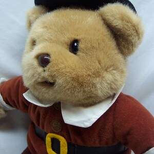 Vintage 1997 Gibson TEDDY BEAR PILGRIM 13" Plush Stuffed Animal Toy ...