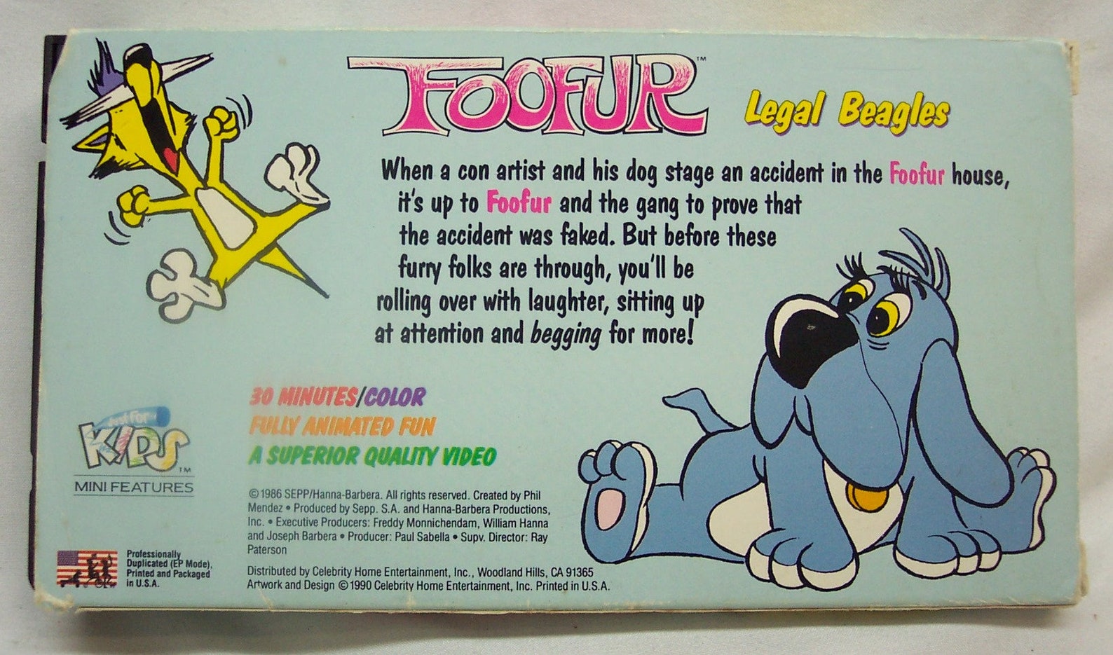 Vintage 1986 Mini Features FOOFUR LEGAL BEAGLES Animated Vhs Video 1980 ...