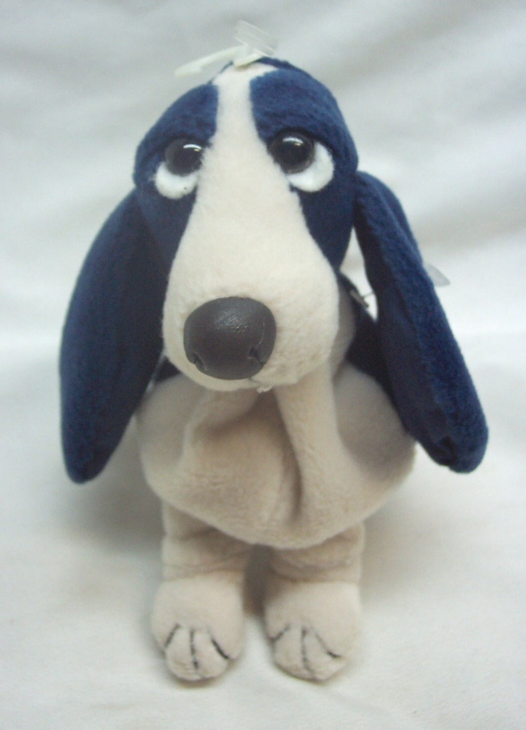 Vintage Applause Hush Puppies Navy Blue BASSET DOG 6" Bean Bag Stuffed ...
