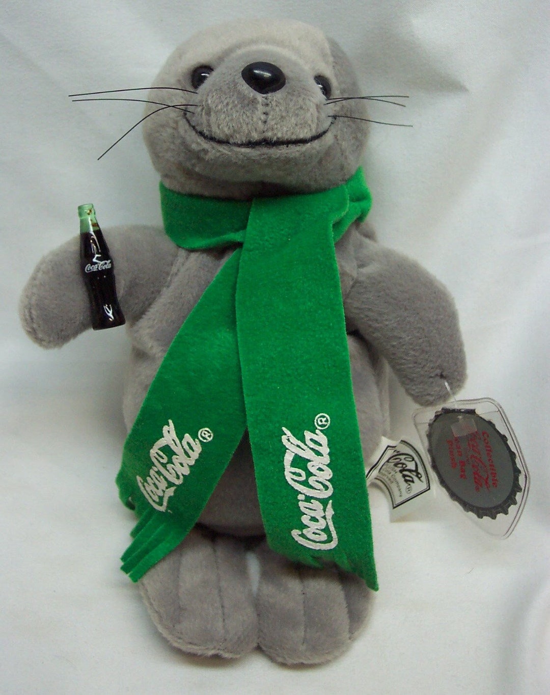 Vintage 1998 Coca-cola COKE Cute SEAL With Scarf 8" Bean Bag Stuffed ...