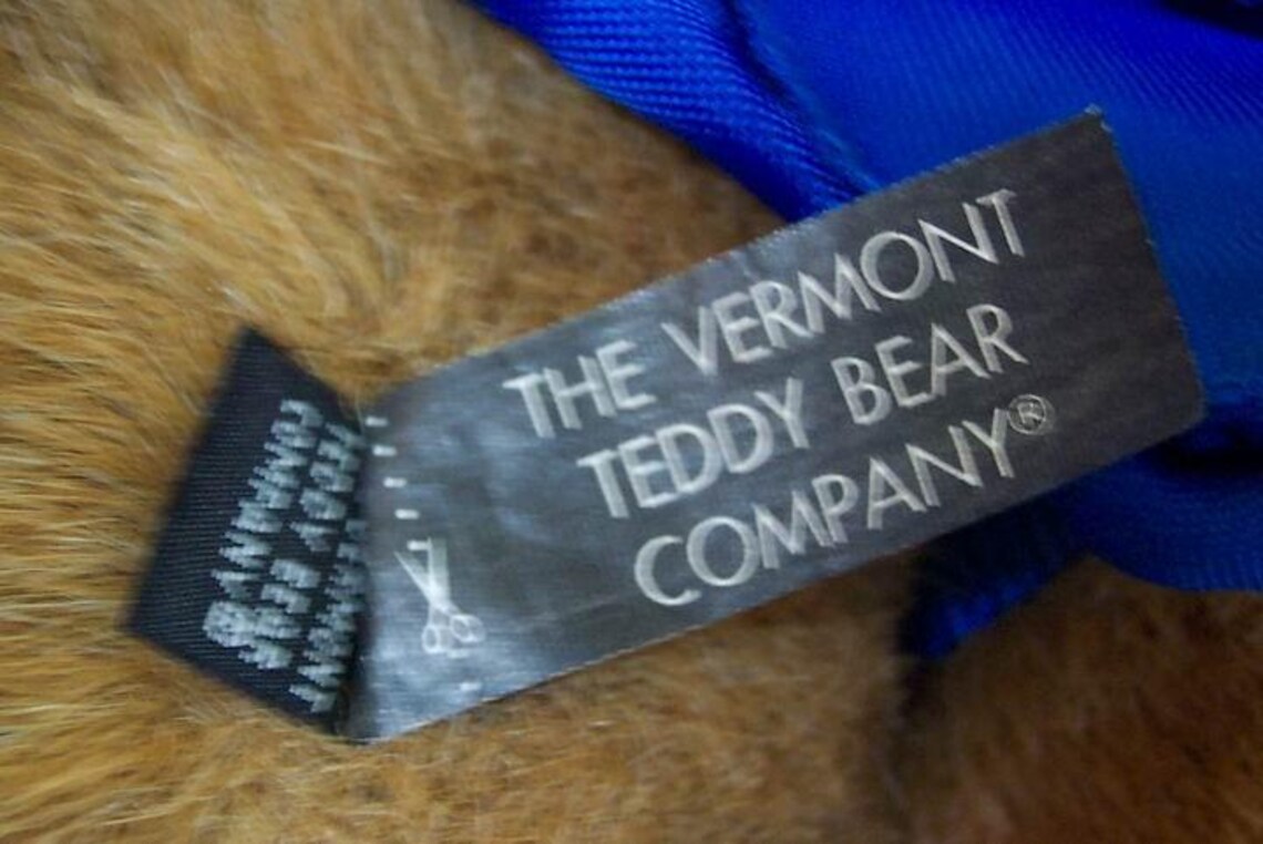 Vintage 1998 Retired VERMONT BEAR Company Jointed Tan Teddy Bear With ...
