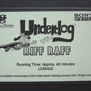 Vintage UNDERDOG Vs RIFF RAFF 1960s Cartoon Vhs Video 2000 Remastered ...