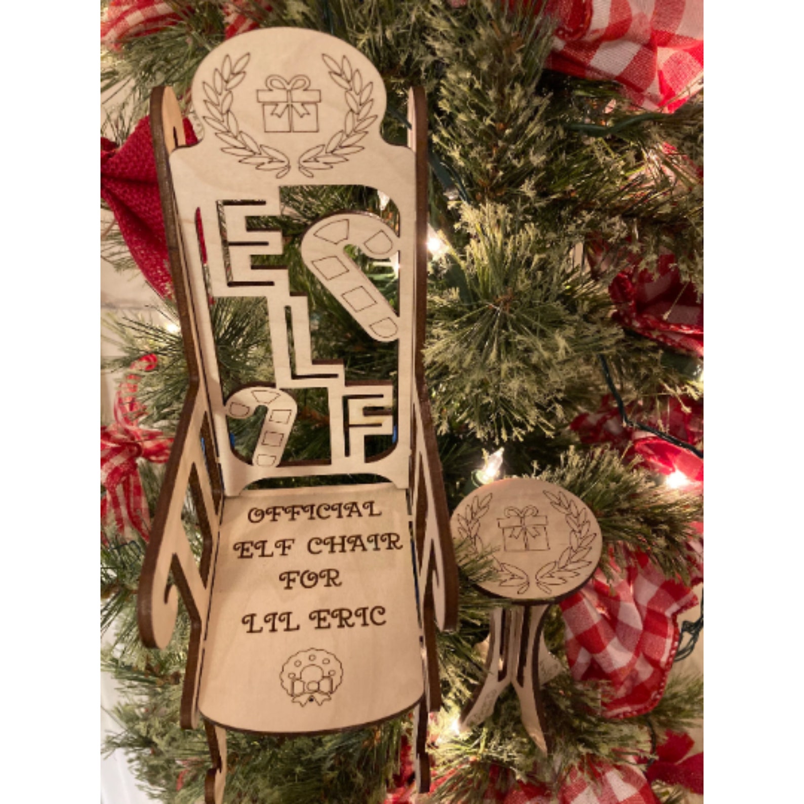 Personalized Christmas Elf Chair and Table Wood Doll - Etsy