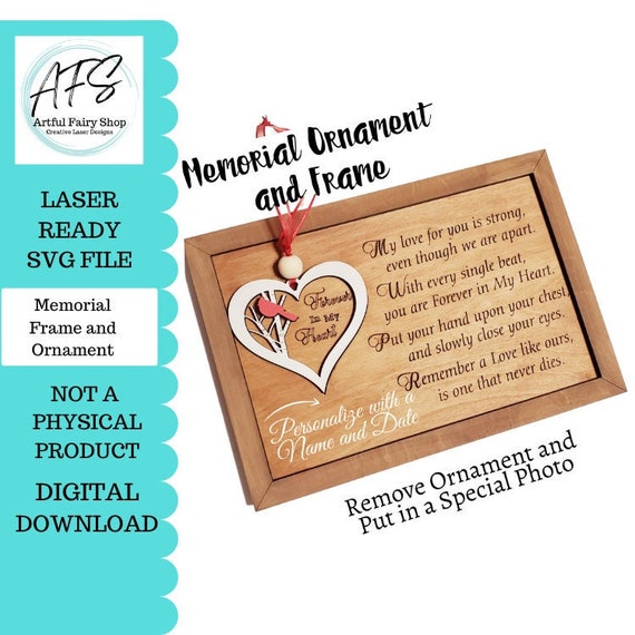 Heart Memorial Ornament and Photo Frame SVG Digital File ONLY - Etsy