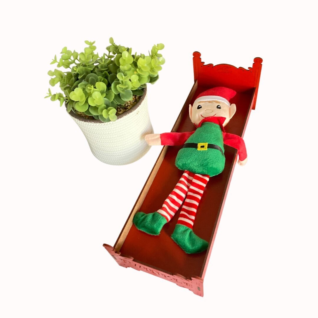 Personalized Elf Bed for Plush Christmas Elf Doll, Doll Furniture, Elf ...
