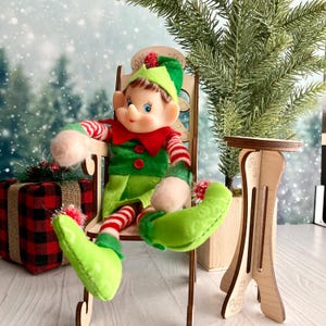 Personalized Christmas Elf Chair and Table Wood Doll Furniture, Elf ...