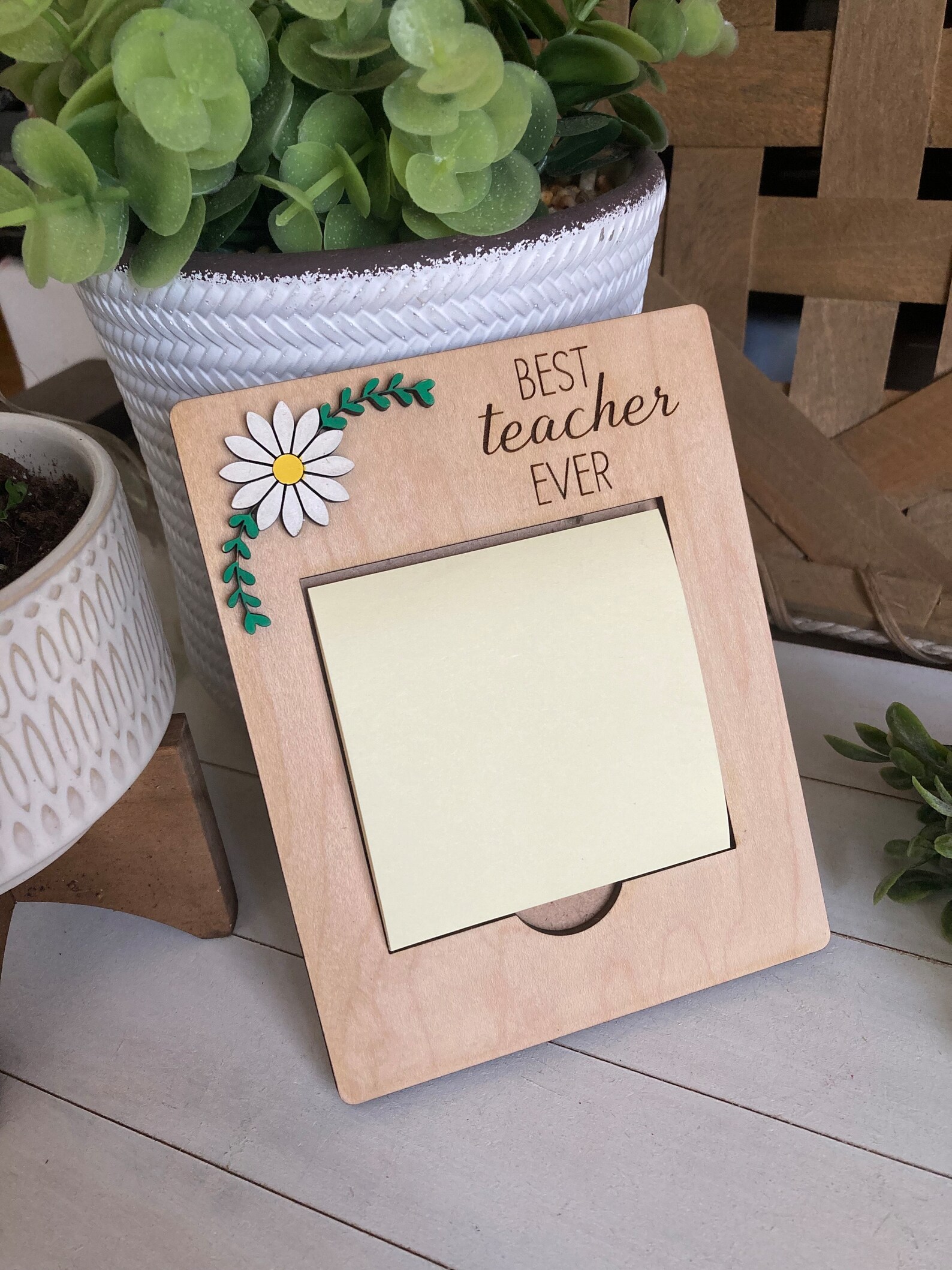 Teacher Appreciation Gift, Sticky Note Holder, Teacher Desk Decor, Gift ...